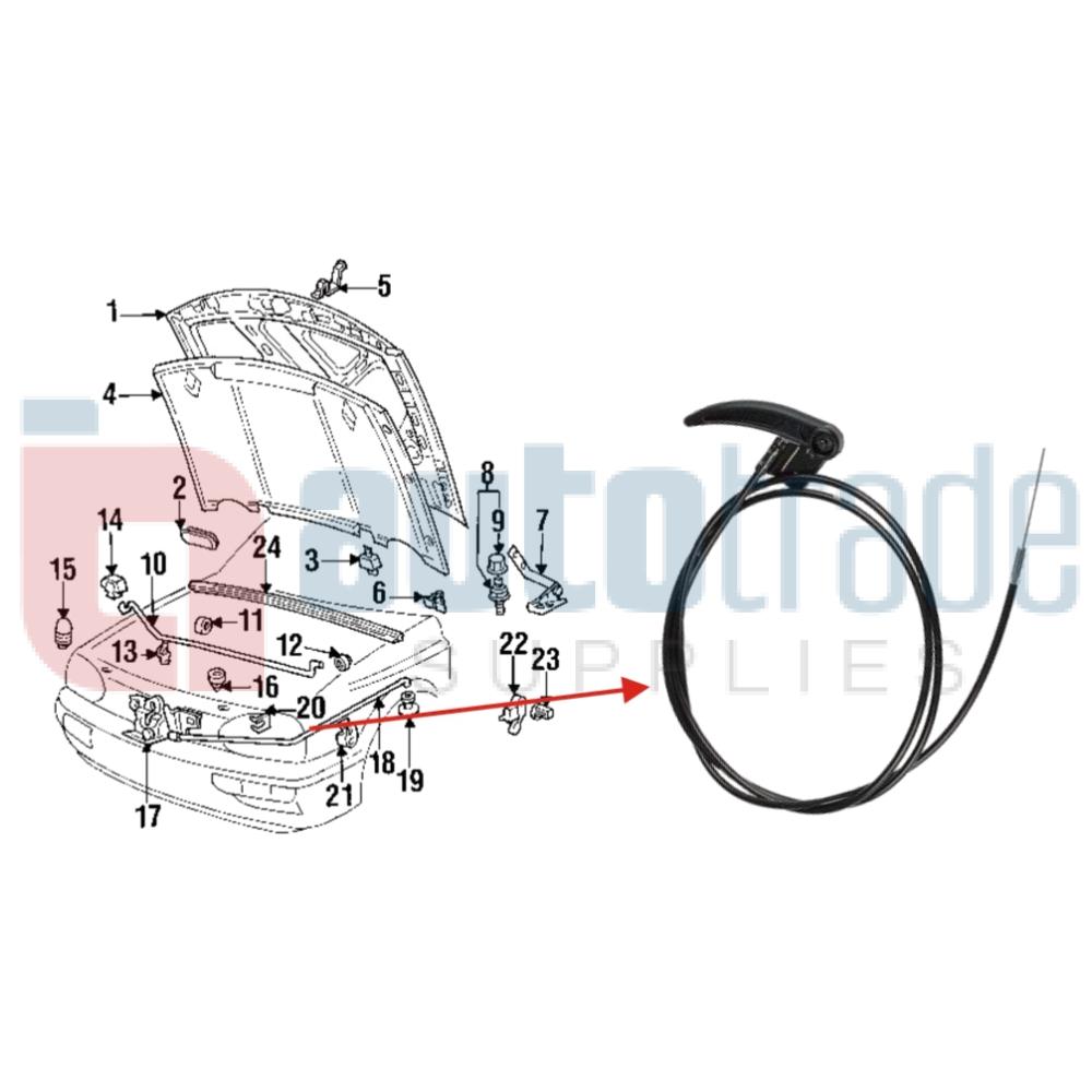 CABLE BONNET (2020mm) - Auto Trade Supplies